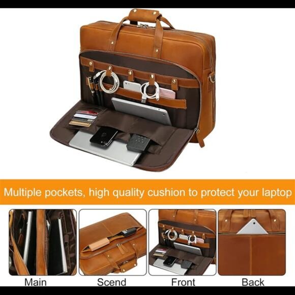 Bags | Mens Leather Messenger Bag Full Grain Leather Laptop Briefcase | Poshmark